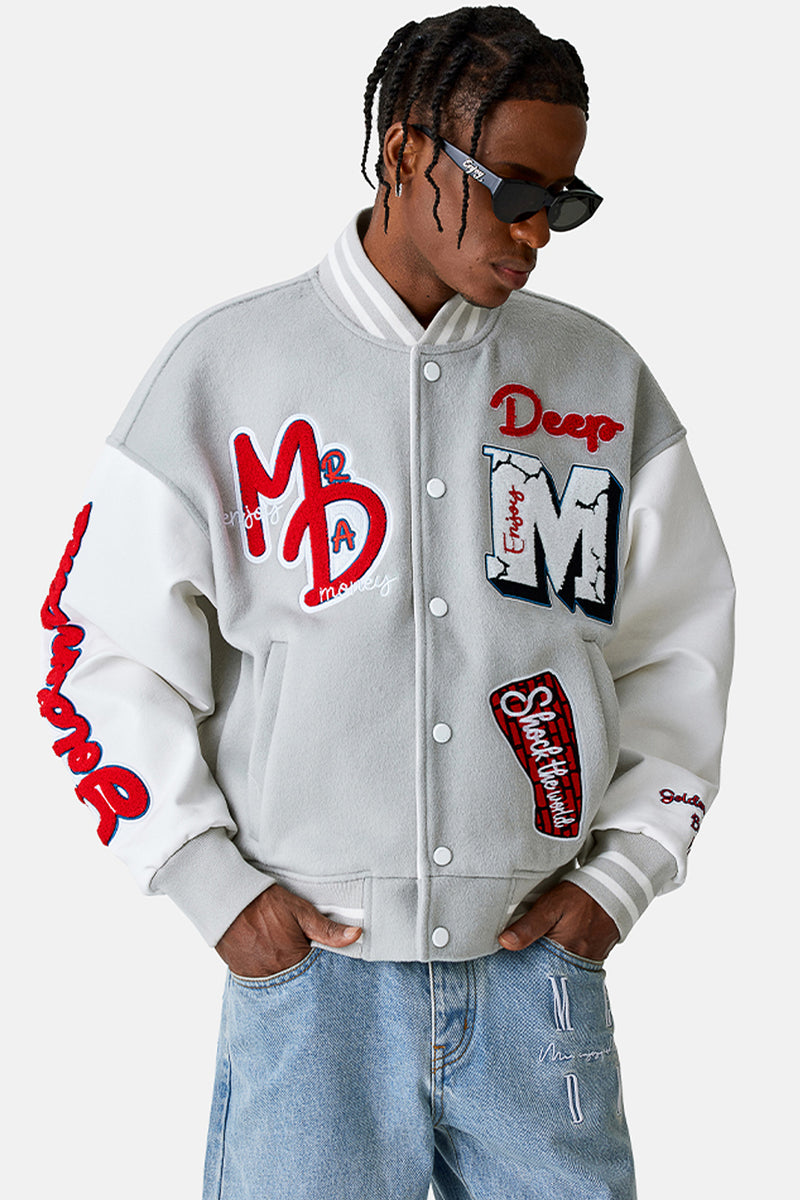 MEDM DOVE PEACE VARSITY JACKET – Baroque Galleria
