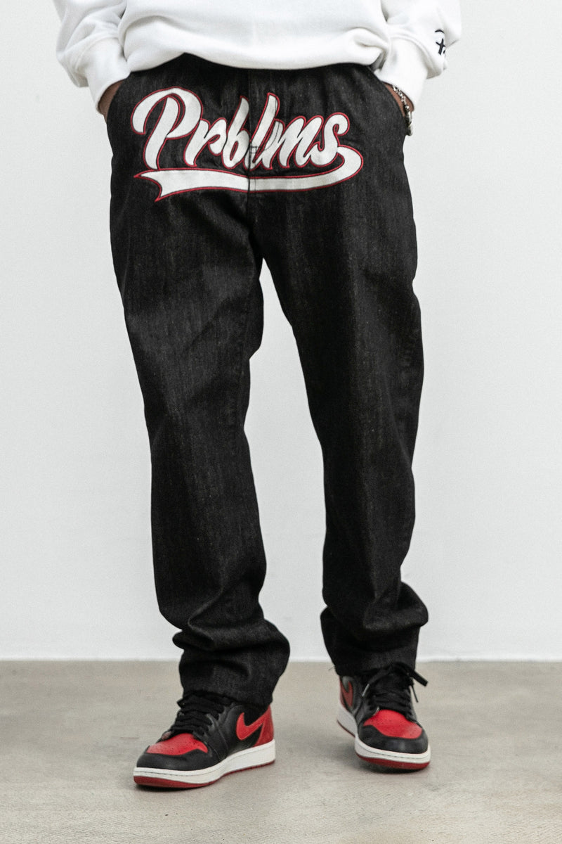PRBLMS LOGO DENIM PANTS – Baroque Galleria