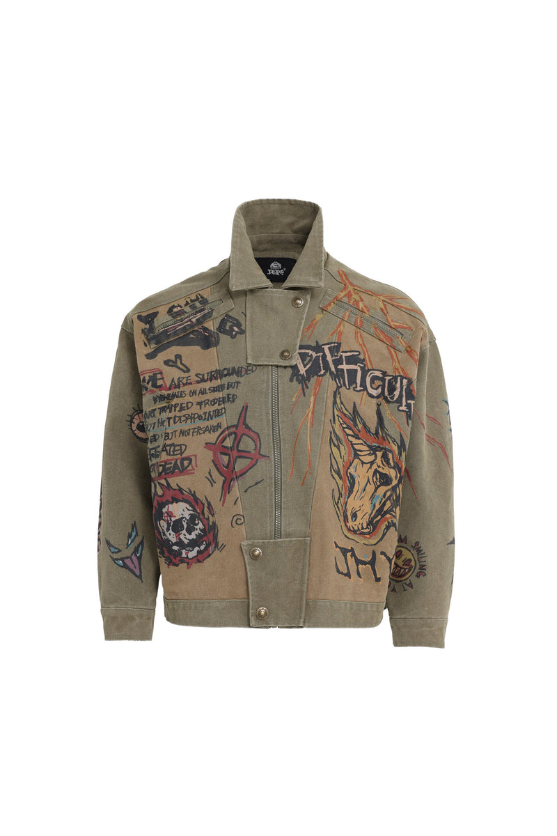 JHYQ HEAVY GRAFFITI JACKET – Baroque Galleria