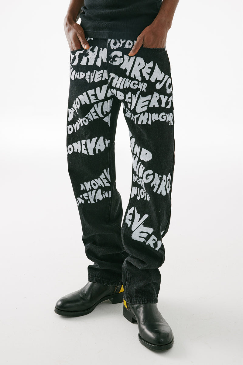 MEDM LOGO PATTERN JEANS – Baroque Galleria